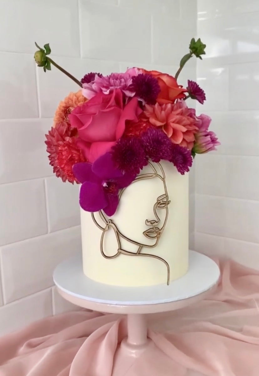 Abstract Illustration Woman with Earring Cake Charm Fropper – XOXO Design