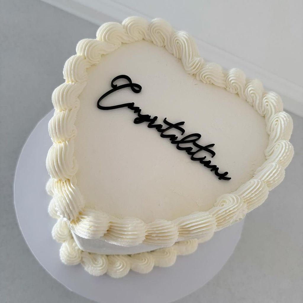 Congratulations Vintage Heart Cake Topper Charm – XOXO Design