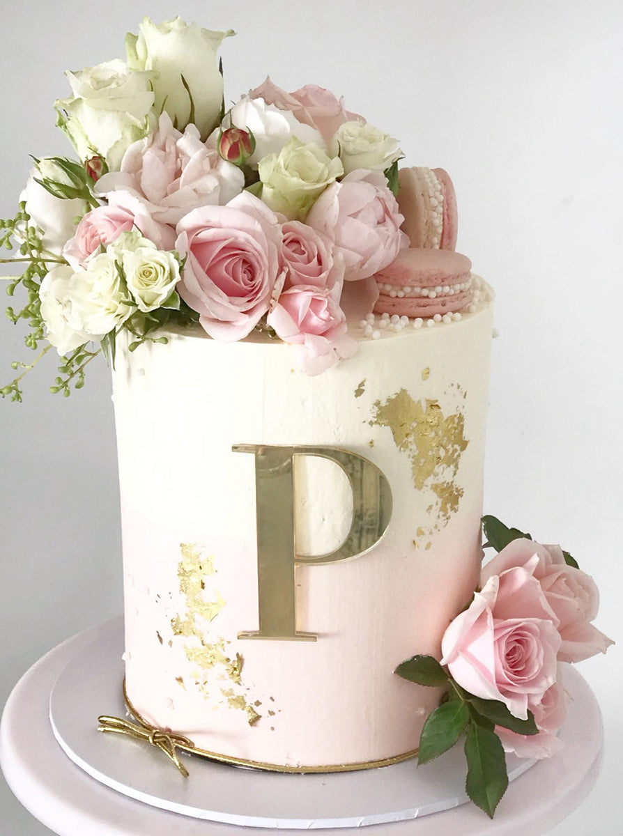 Custom Single Initial Baby Shower Bridal Party Acrylic Cake Fropper Ch ...