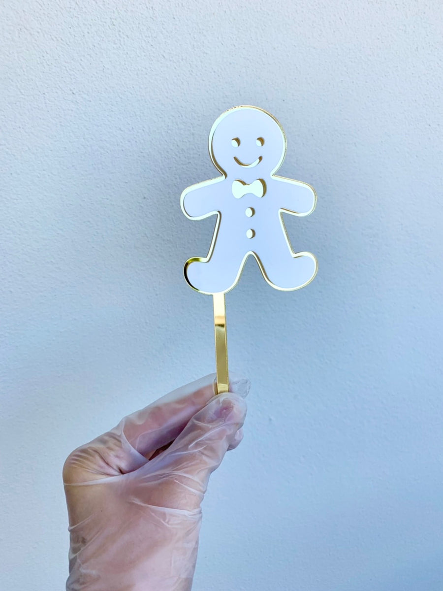 Christmas Gingerbread Man Double Layered Acrylic Cake Topper – XOXO Design