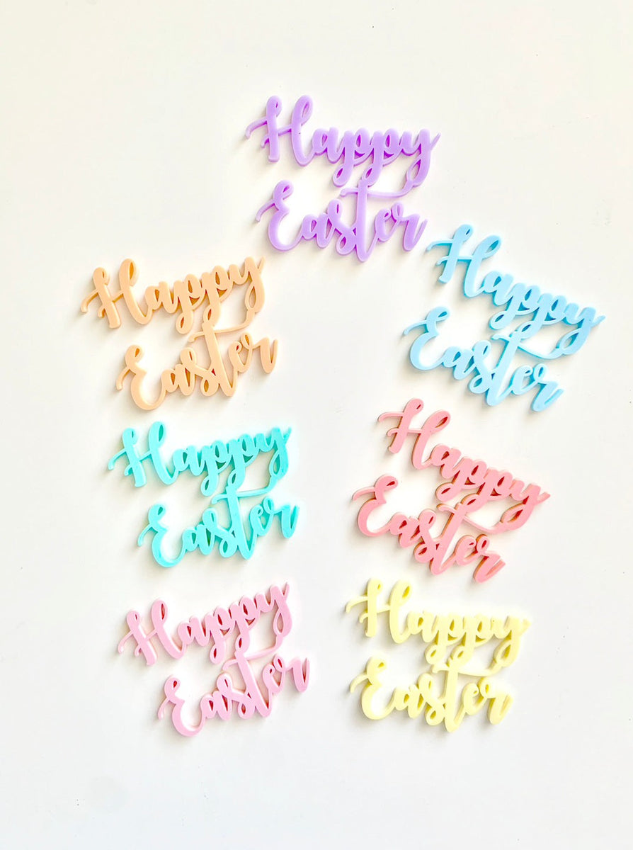 Happy Easter Set of 3 Acrylic Cupcake Charms – XOXO Design