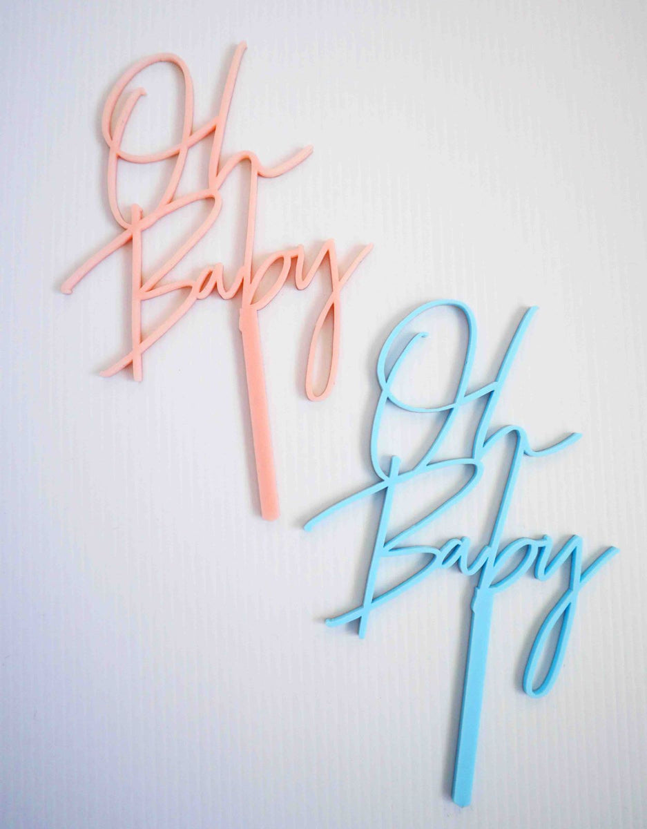Mini Oh Baby Baby Shower Acrylic Cake Topper – XOXO Design