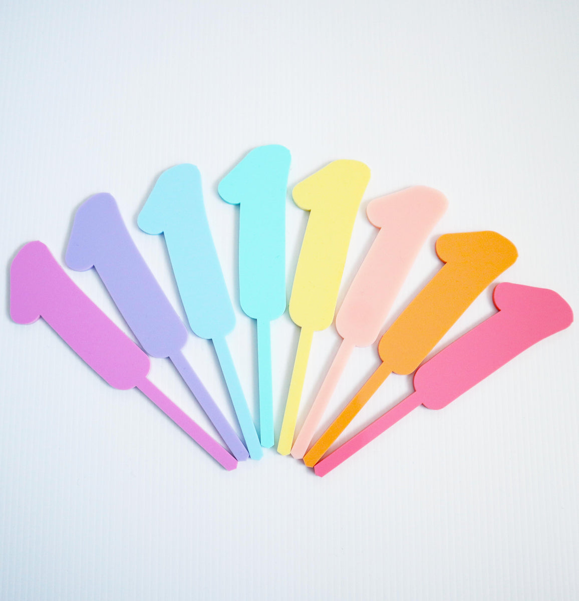 Pastel Rainbow Custom Single Number Block First Birthday Cake Topper ...