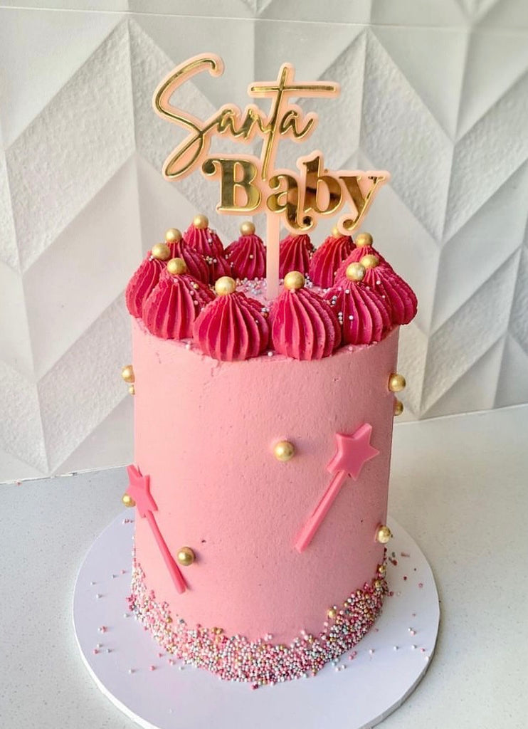 Santa Baby Mixed Font Double Layered Acrylic Cake Topper – XOXO Design